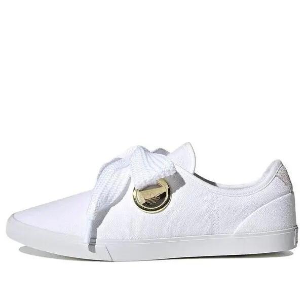 Adidas Sleek Low Sneakers With Gold Metallic Detail - White