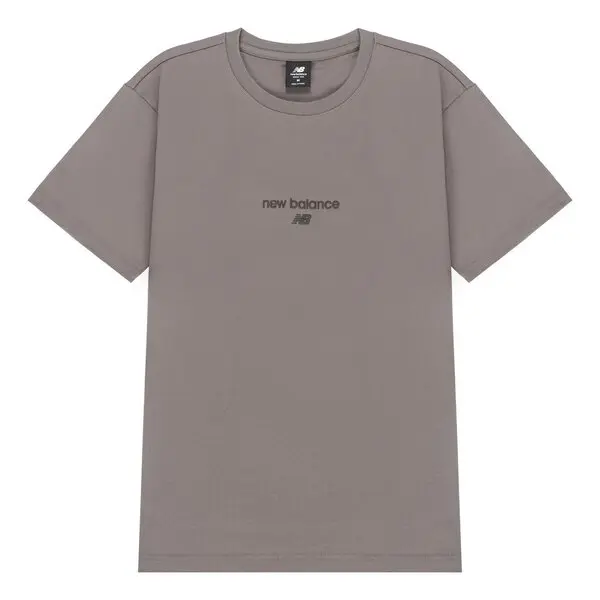 NEW BALANCE Logo Fleece T-shirt Asia Sizing - Taupe