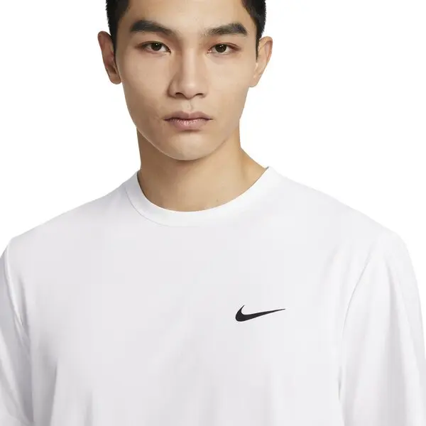 Nike Dri-fit Uv Hyverse Short Sleeve Fitness Top - White