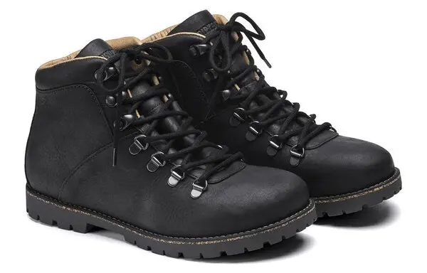 BIRKENSTOCK Jackson Nubuck Leather Lace-up Boots - Black