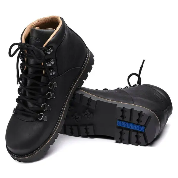 BIRKENSTOCK Jackson Nubuck Leather Lace-up Boots - Black
