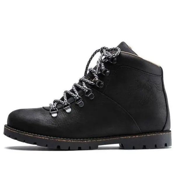 BIRKENSTOCK Jackson Nubuck Leather Lace-up Boots - Black