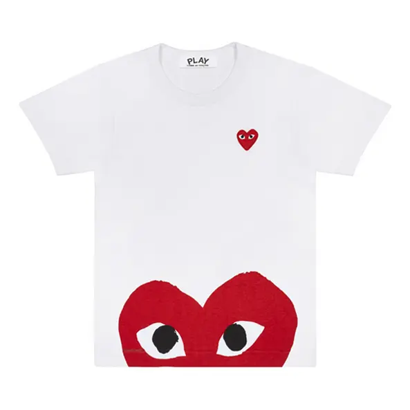 Play Comme Des Garcon Bottom Heart Eye T-shirt - White/red