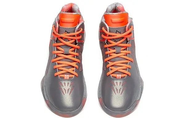 ANTA All Star" High Top Basketball Sneakers - Grey/orange/silver