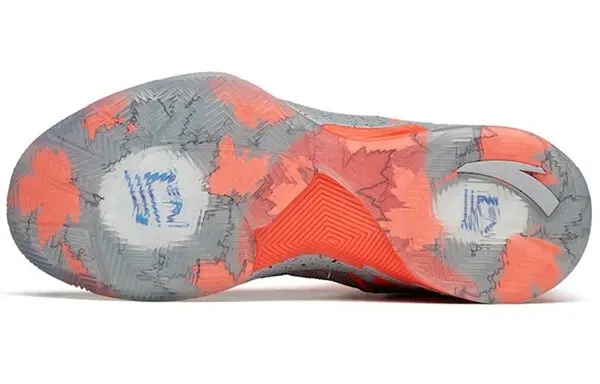 ANTA All Star" High Top Basketball Sneakers - Grey/orange/silver