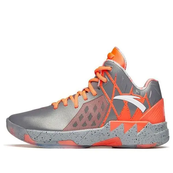 ANTA All Star" High Top Basketball Sneakers - Grey/orange/silver
