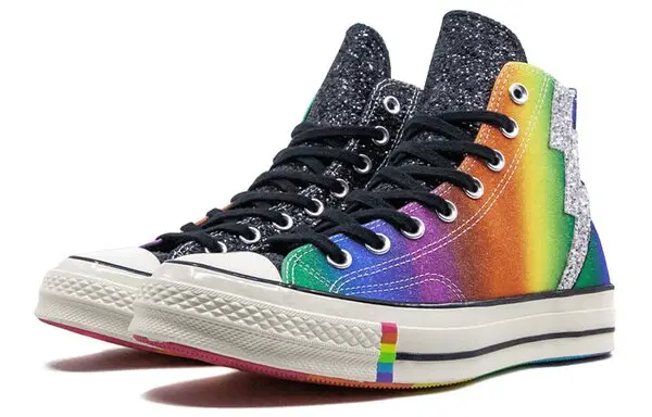 CONVERSE Chuck 70 Hi "pride Shimmering Rainbow" Lace-up Sneakers - Black