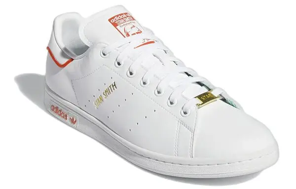 Adidas Stan Smith Low Top Sneakers - White/orange