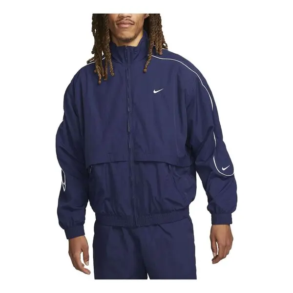 Nike Solo Swoosh Woven Track Jacket - Navy