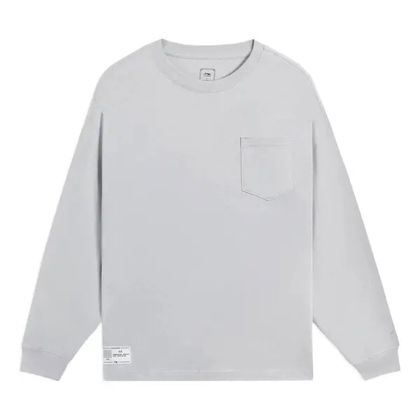 LI-NING Lifestyle Classic Cotton Long Sleeve Top - Grey