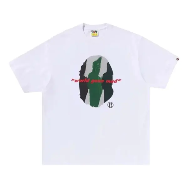 A BATHING APE Shark Seijin Ape Head Relaxed Fit Tee - White