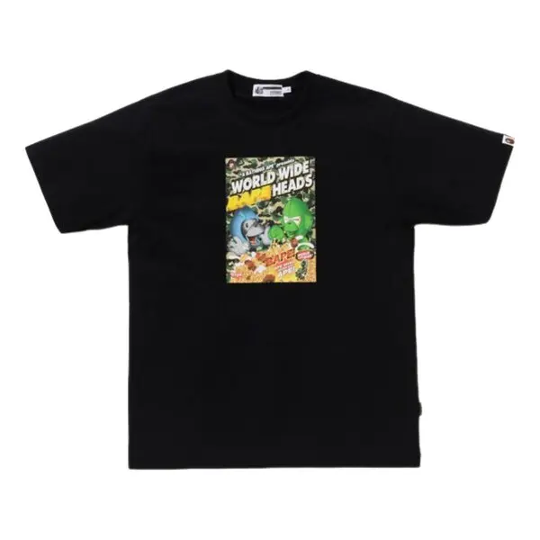 A BATHING APE Heads Flyer Tee - Black