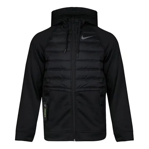 Nike Quilted Padded Hooded Jacket - Black