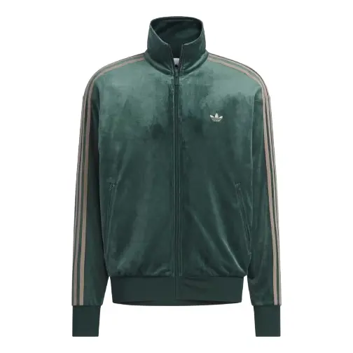 Adidas Firebird Velour Track Jacket - Shadow Green