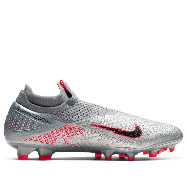 Nike Phantom Vision 2 Elite Dynamic Fit Fg Firm Ground Soccer Cleats - Silver/grey/red