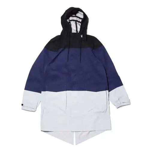 Nike Lab Colorblock Sports Hooded Windbreaker Jacket Multicolor 'black Navy Grey - Black/navy/grey