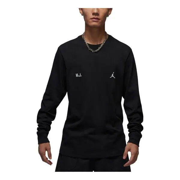JORDAN Flight Graphic Long Sleeve T-shirt Asia Sizing 'black - Black/white/white