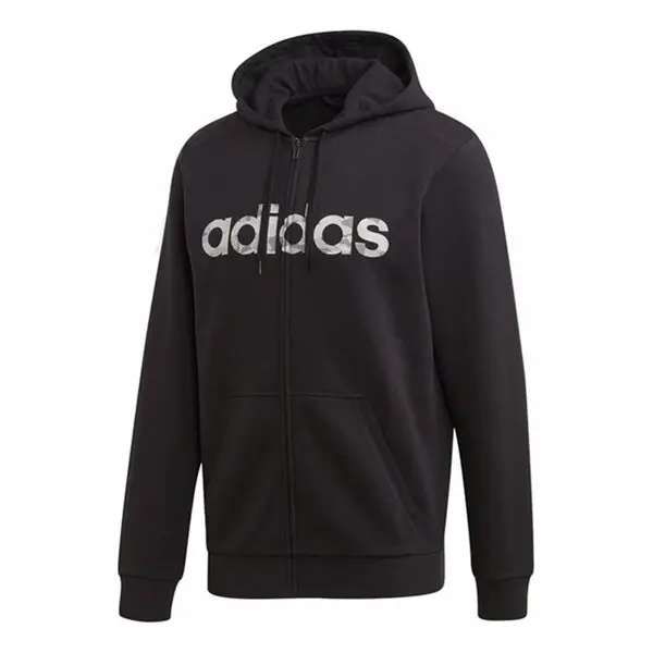 Adidas Athleisure Casual Sports Hooded Zipper Jacket Black - Multi-color