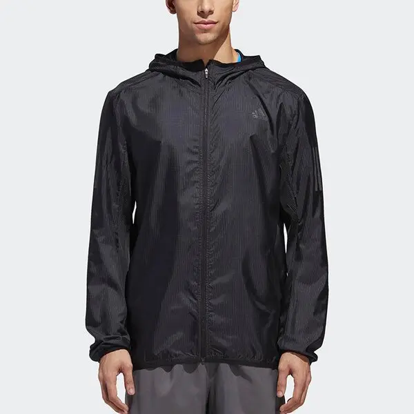 Adidas Own The Run Hooded Zipper Jacket - Black
