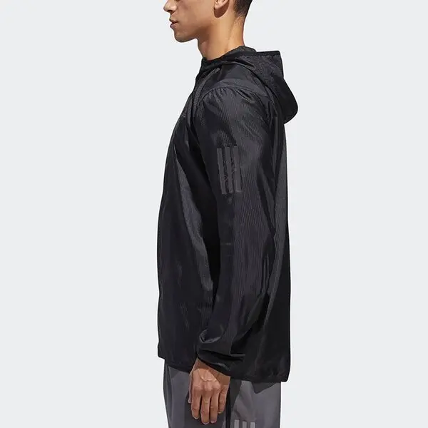 Adidas Own The Run Hooded Zipper Jacket - Black