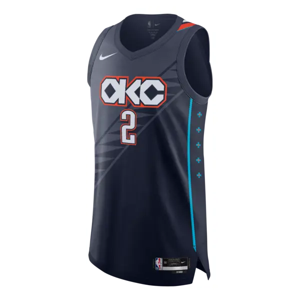 Nike Shai Gilgeous-alexander Oklahoma City Thunder City Edition Nba Authentic Jersey - Thunder Blue
