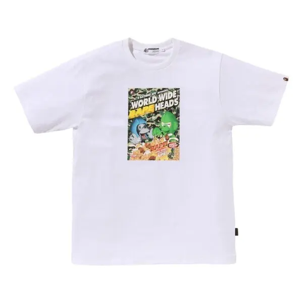A BATHING APE Heads Flyer Tee - White