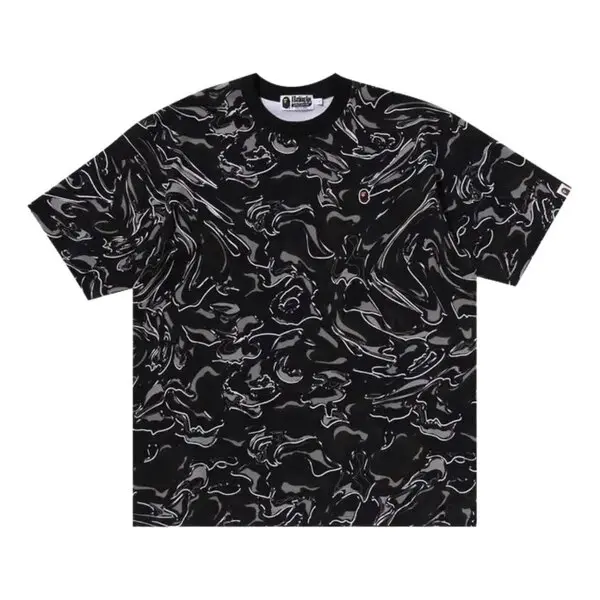 A BATHING APE Marbling Camo One Point Relaxed Fit Tee