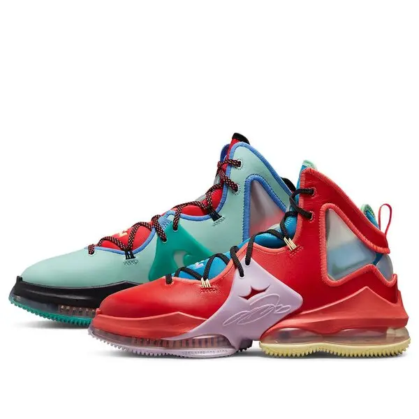 Nike Lebron 19 "lebronival" High Top Athletic Sneakers - Red/green/purple