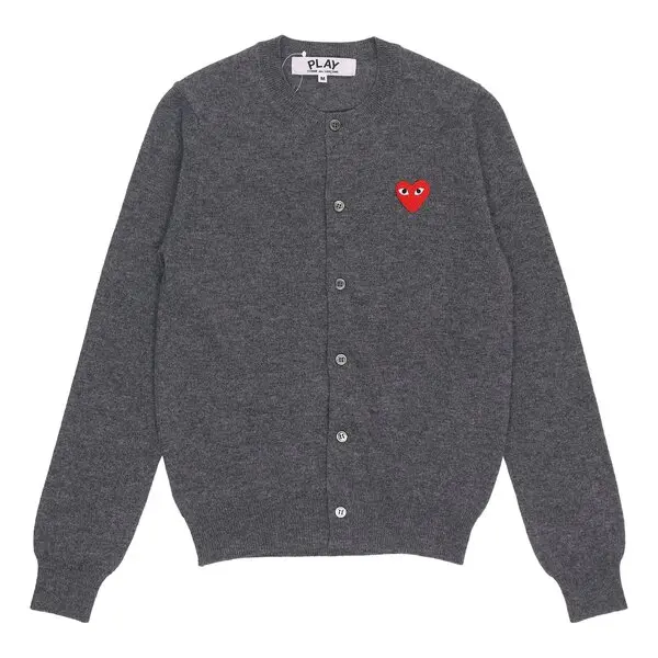 Play Comme Des Garcon Emblem Cardigan - Grey