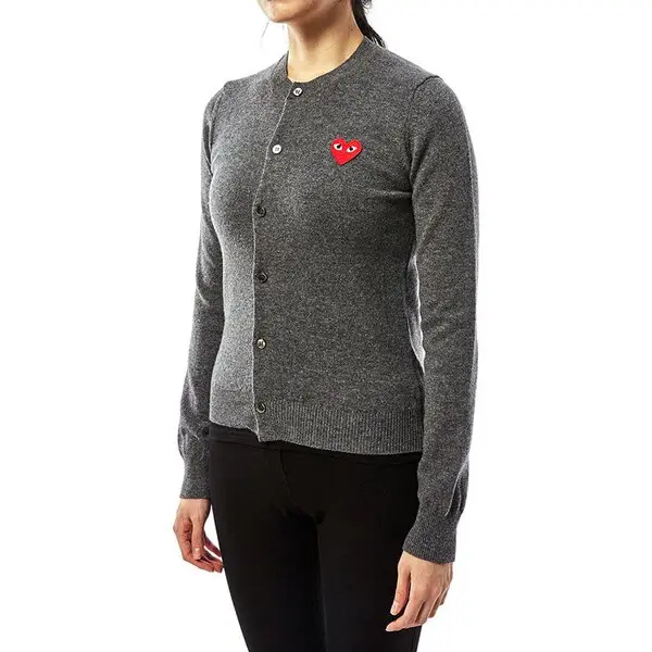 Play Comme Des Garcon Emblem Cardigan - Grey
