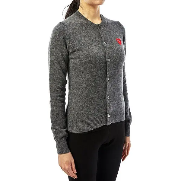 Play Comme Des Garcon Emblem Cardigan - Grey