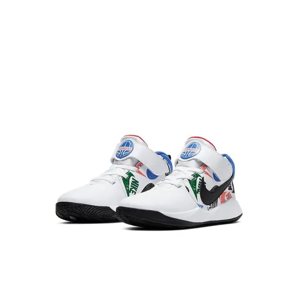 Nike Team Hustle D9 Allover Logo Mid Top Sneakers - White/blue/red