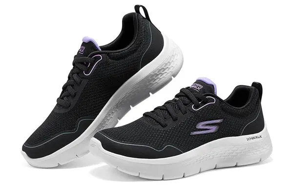Sketchers Go Walk Flex Sneakers - Black/lavender