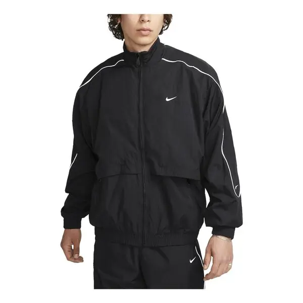 Nike Solo Swoosh Woven Track Jacket - Black