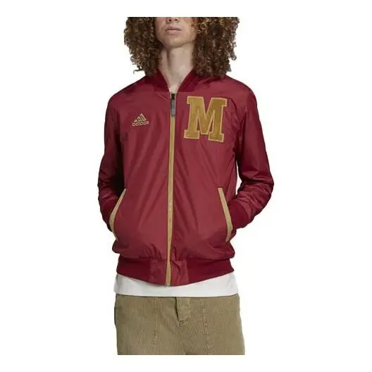 Adidas Fcb Lny Bomber Jacket - Brownred