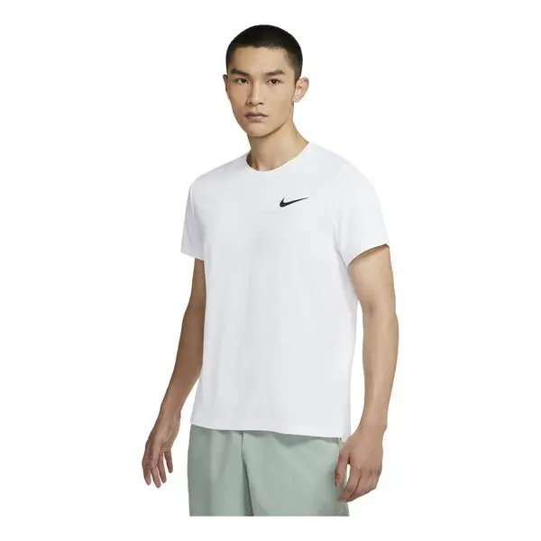 Nike Pro Dri-fit Quick-dry Crewneck Short Sleeve Training Shirt - White