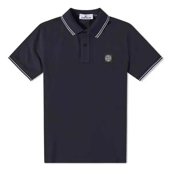 Stone Island Patch Tipped Polo Shirt - Navy