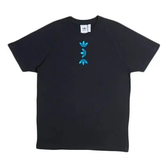 Adidas Originals Zeno Tee Blue Logo Short Sleeve - Black