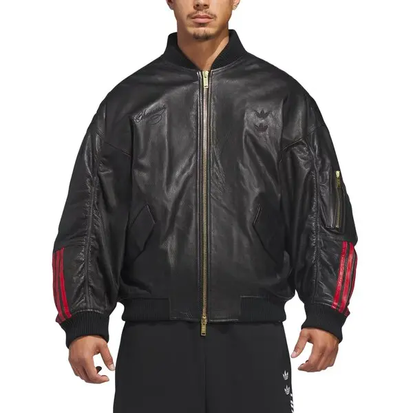 Adidas X Chavarria Leather Bomber Jacket