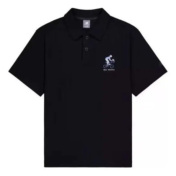 NEW BALANCE Graphic Polo Shirt - Black