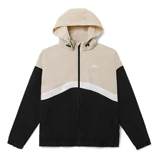 VANS Colorblock Zip Up Hooded Jacket - Tan