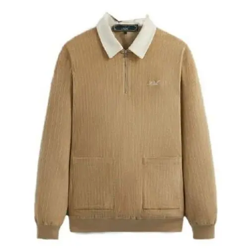 Kith Corduroy Rugby With Collar And Quarter Zip - Canvas
