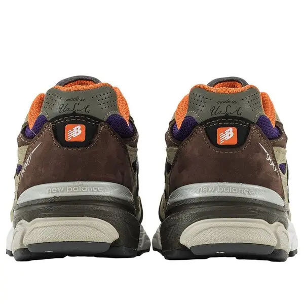 NEW BALANCE 990v3 Made In Usa Athletic Sneakers - Khaki/orange