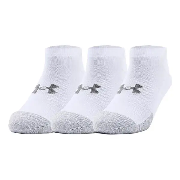 Under Armour Heatgear No Show Socks 3-pack - White/grey