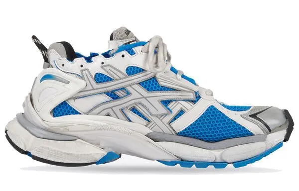 Balenciaga Runner Sneakers In Mesh And Nylon - White/grey/blue
