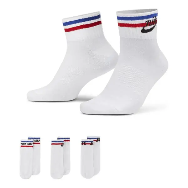 Nike Everyday Ankle Socks Pack Of 3 - White