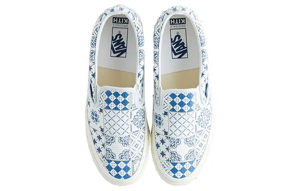 VANS Kith X Og Classic Slip-on Lx 'azulejo Tile - Blue/white