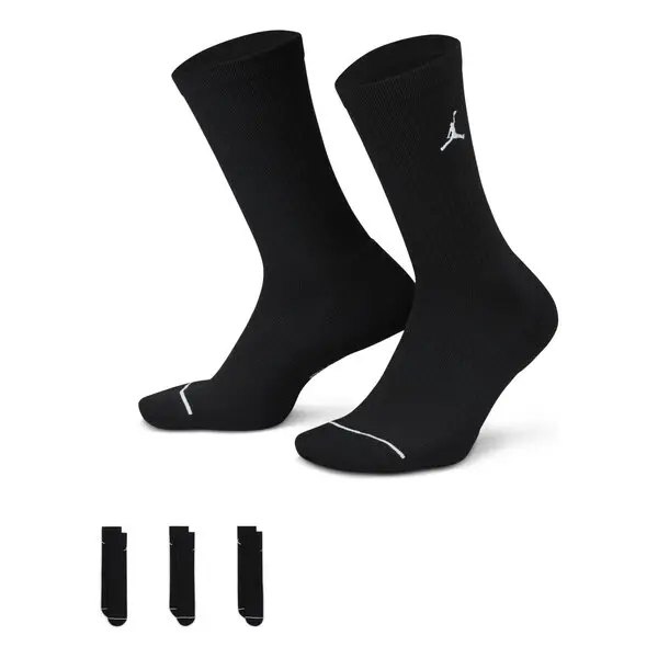 JORDAN Everyday Crew Socks - Black