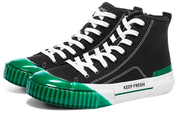 Sketchers Keep Fresh New Moon X Circleclean High Top Sneakers - Black/green