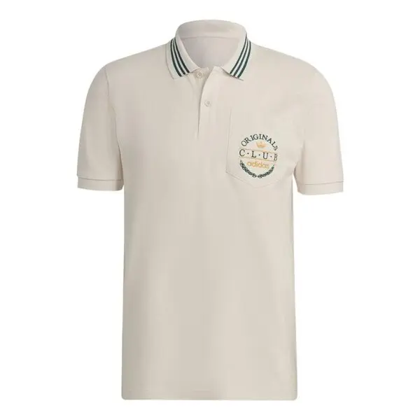 Adidas Alphabet Logo Stripe Printing Short Sleeve White Polo Shirt - Default Color
